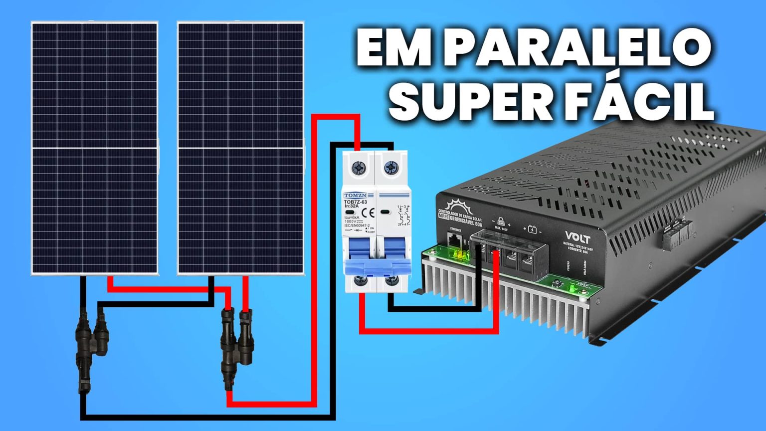 Como Ligar PLACA SOLAR em Paralelo